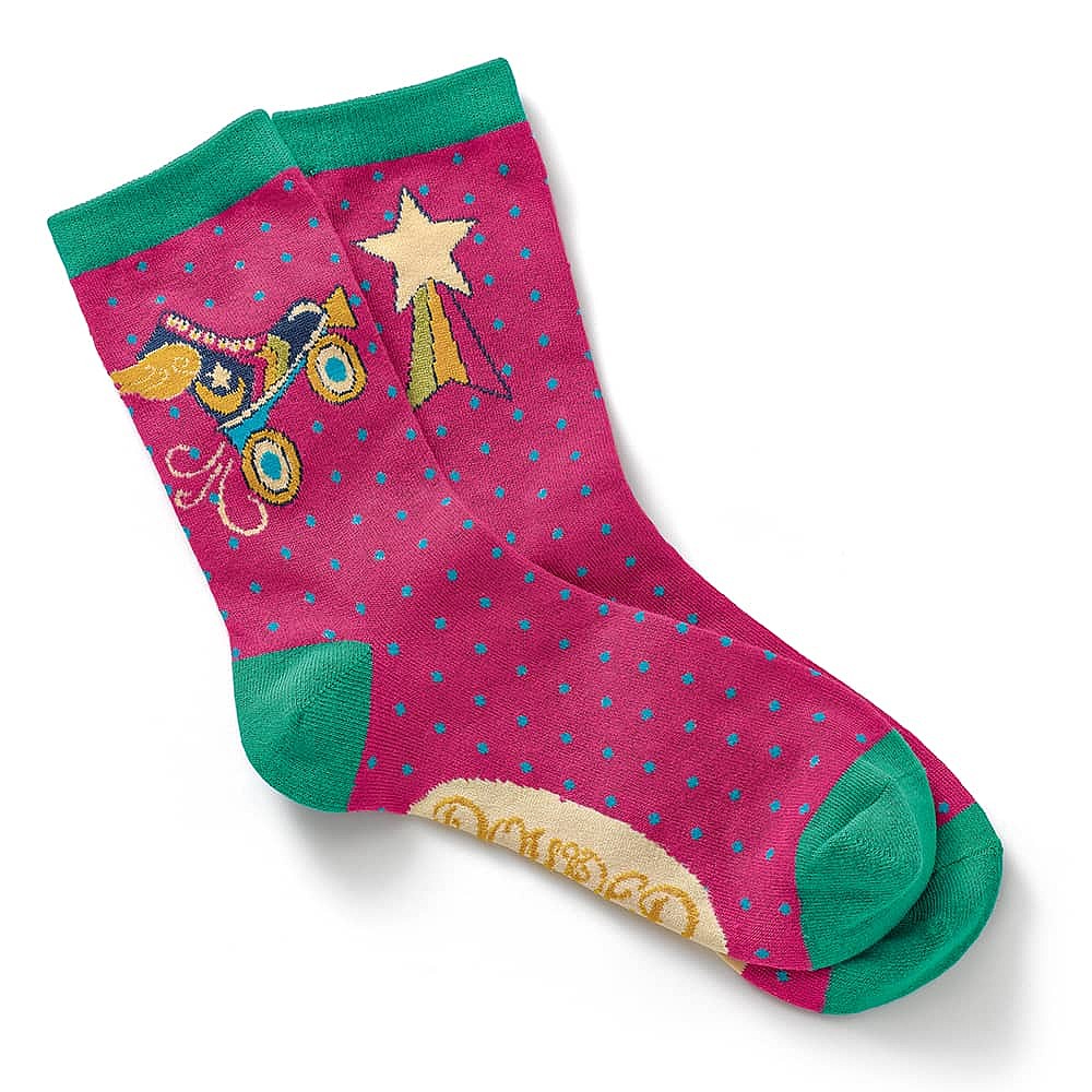 Fuchsia Pink Retro Roller Socks | Pia Jewellery